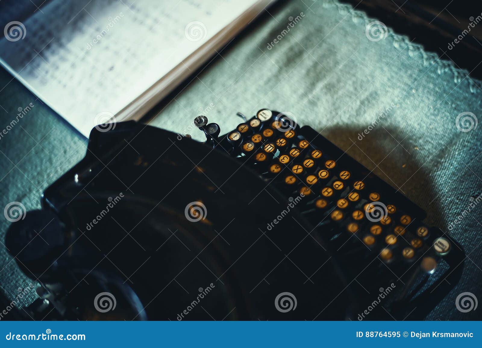 Typewriter with Cyrillic Letters Stock Image - Image of conceptual ...