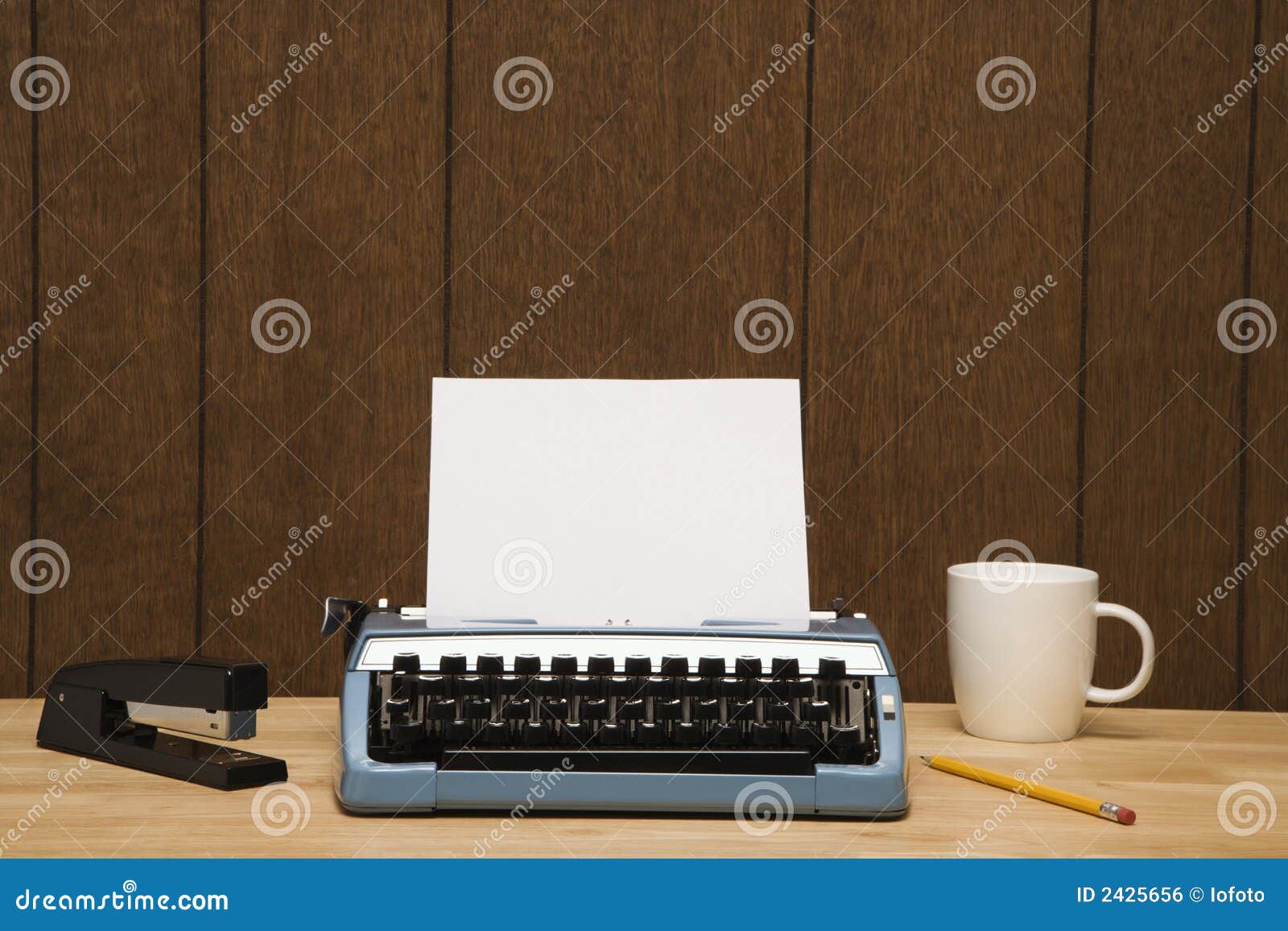 Typewriter on desk. stock photo. Image of retro, group - 2425656