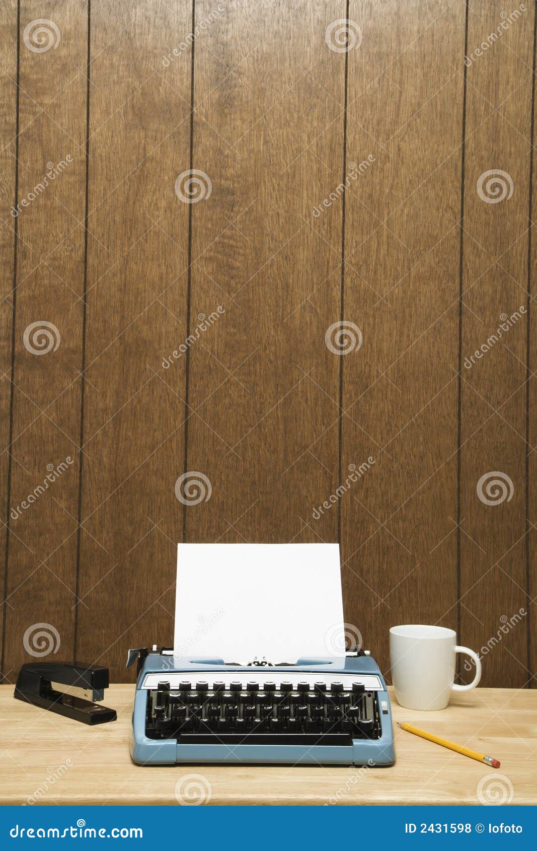 Typewriter on desk. stock photo. Image of business, type - 2431598