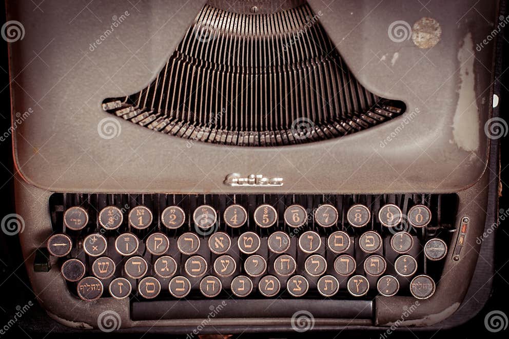 Typewriter Hebrew typebars stock photo. Image of macro - 29327898
