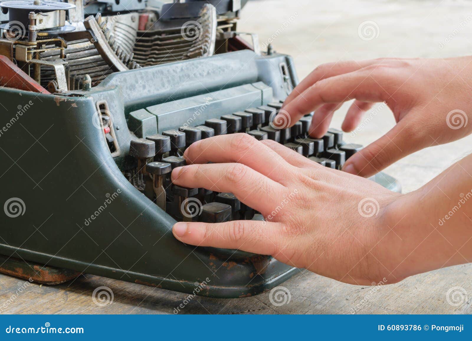 Typewriter and human hand stock photo. Image of office - 60893786