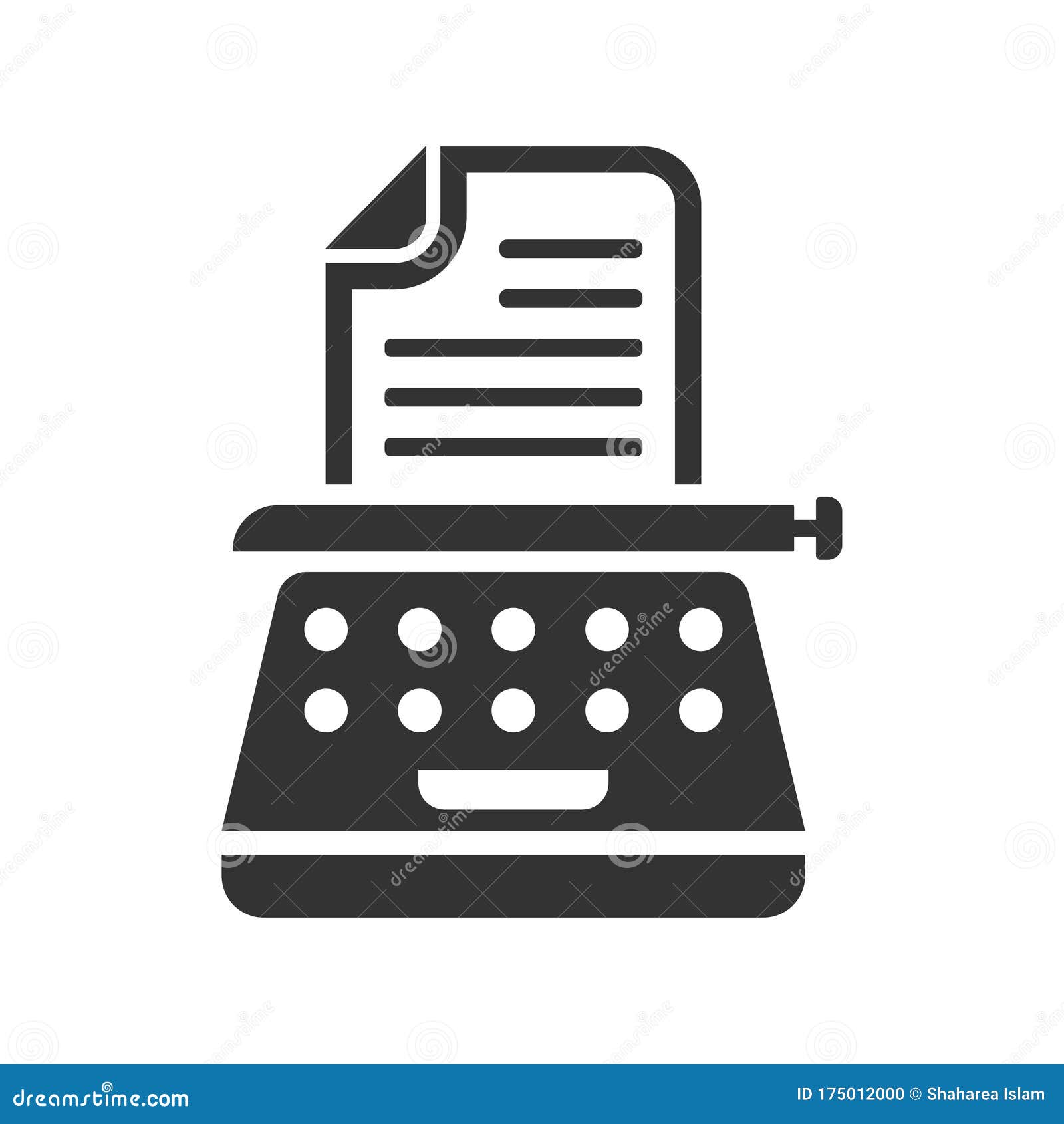 Typewriter machine icon stock vector. Illustration of symbol - 175012000