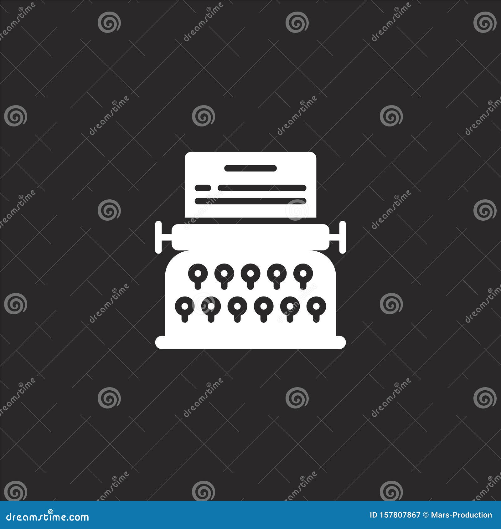 Typewriter Icon. Filled Typewriter Icon for Website Design and Mobile ...