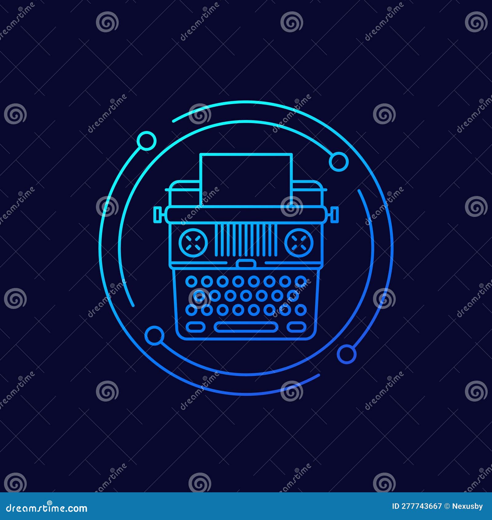 Typewriter Icon, Linear Vector Design Stock Vector - Illustration of ...