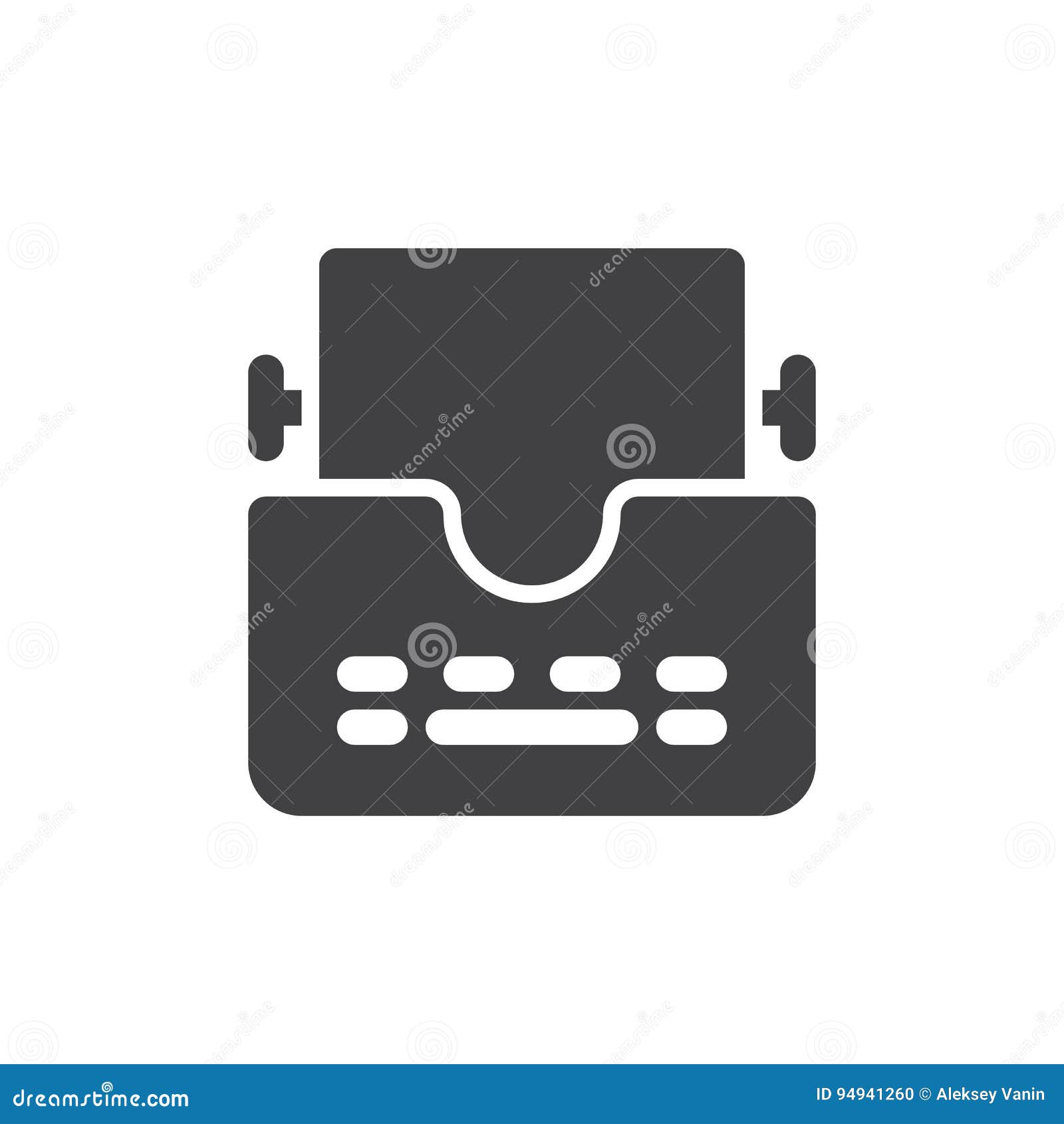 Typewriter Icon Vector, Filled Flat Sign, Solid Pictogram Isolated on ...
