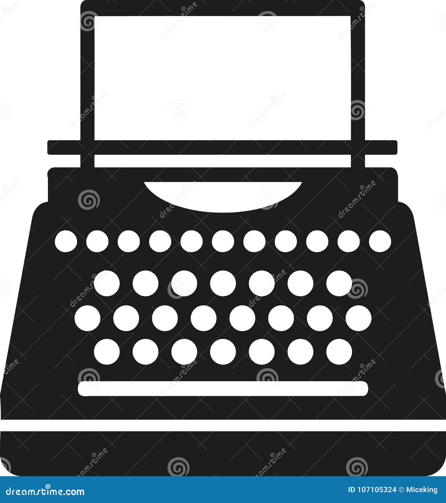 Typewriter Icon In Monochrome Style Isolated On White Background. Films ...