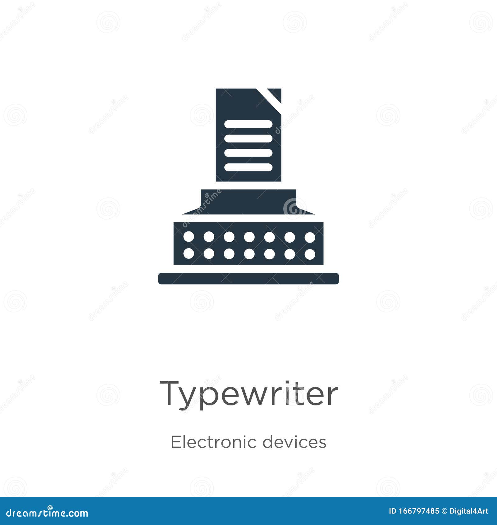 Typewriter Icon Vector. Trendy Flat Typewriter Icon from Electronic ...