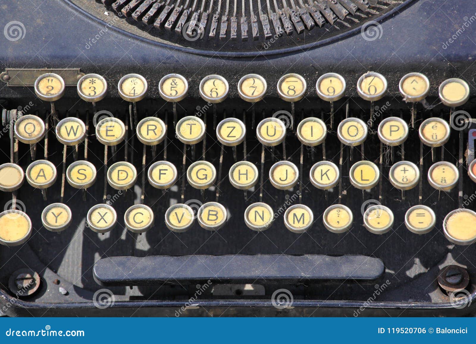 Typewriter Keyboard stock photo. Image of machine, keyboard - 119520706