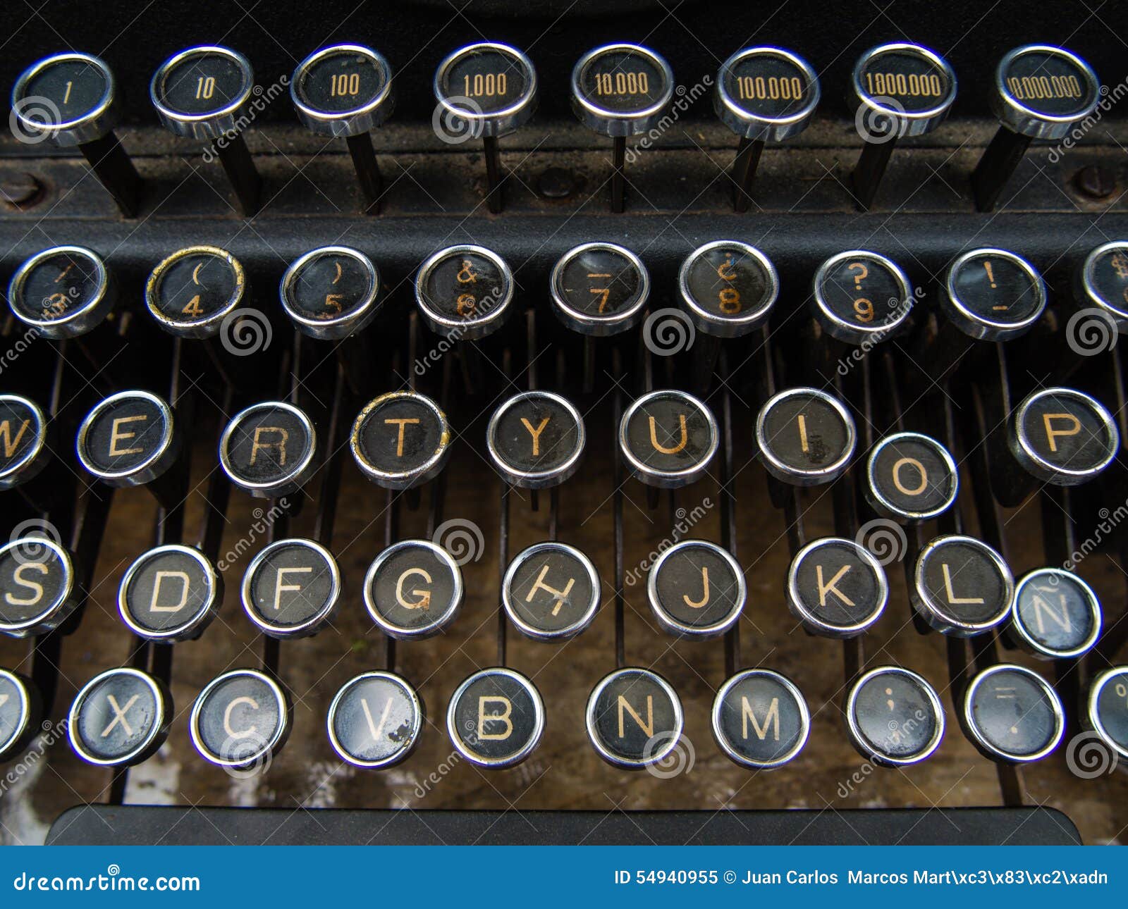 Typewriter keyboards stock image. Image of letters, yellow - 54940955