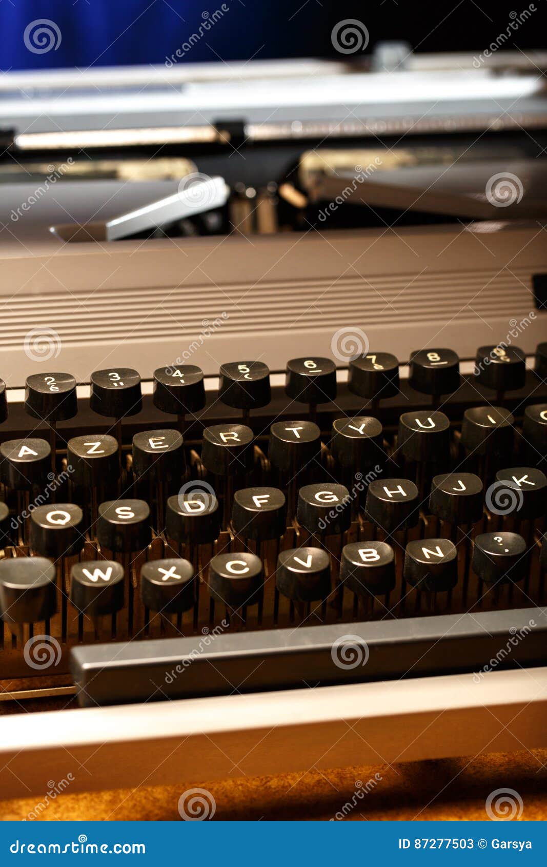 Typewriter with Latin Alphabet in Closeup Stock Image - Image of latin ...