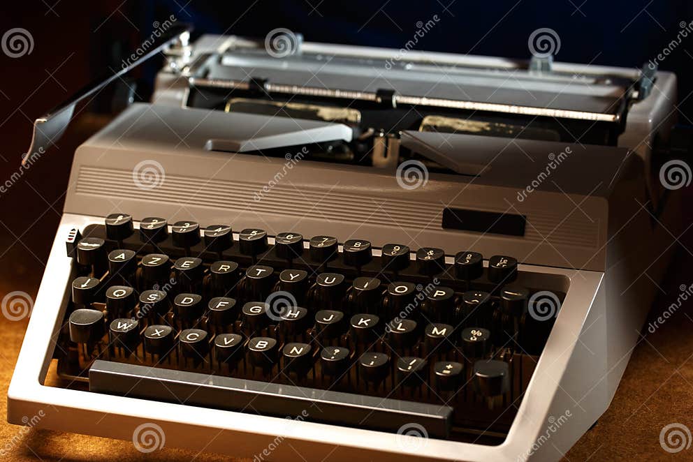 Typewriter with Latin Alphabet in Closeup Stock Photo - Image of ...