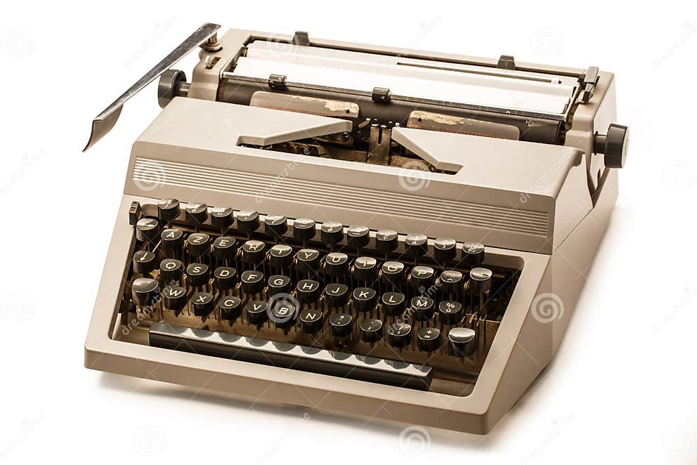 Typewriter with Latin Alphabet Stock Photo - Image of metallic, classic ...