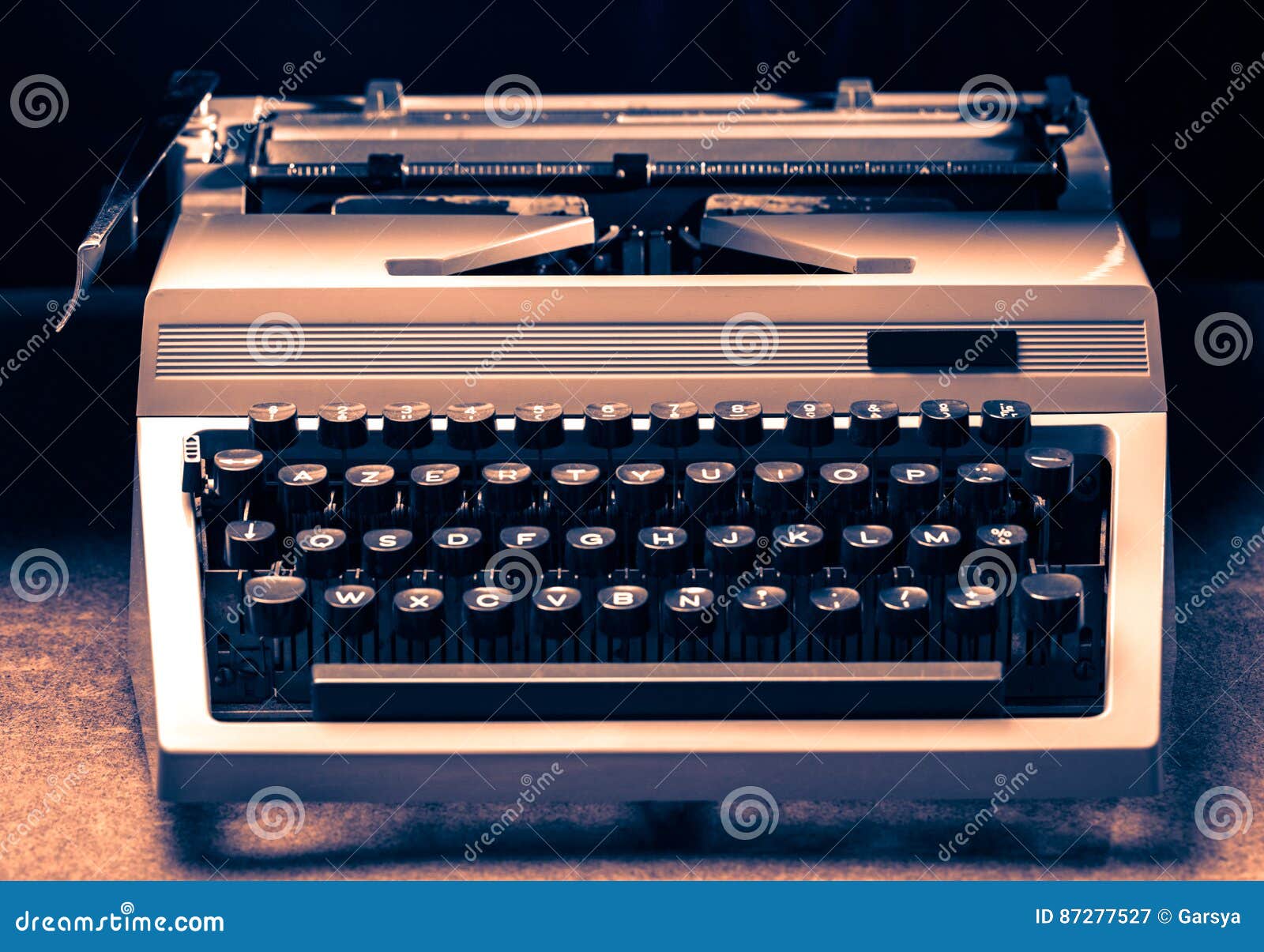 Typewriter with Latin Alphabet in Toning Stock Image - Image of antique ...