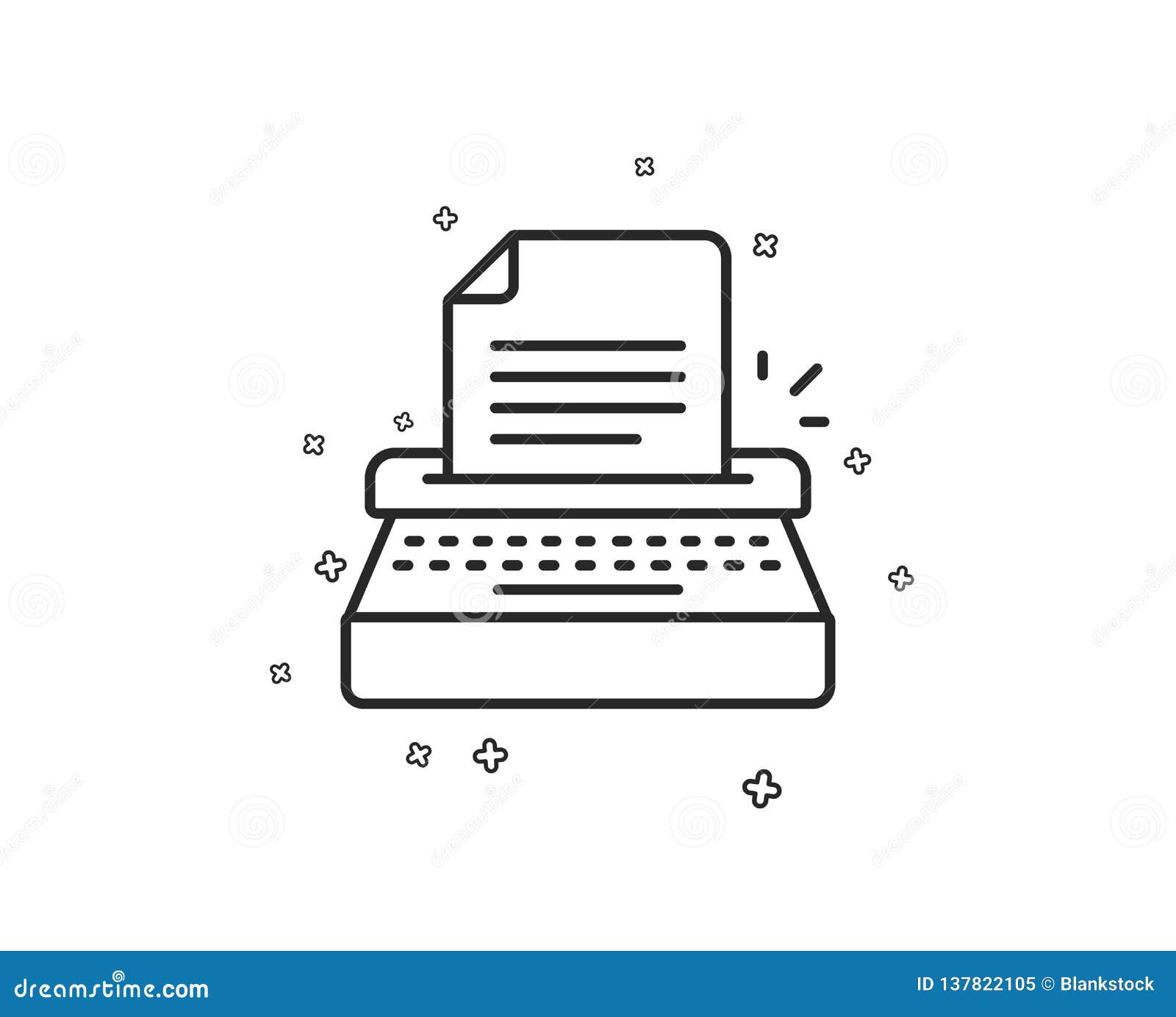 Typewriter Line Icon. Copywriting Sign. Vector Stock Vector ...