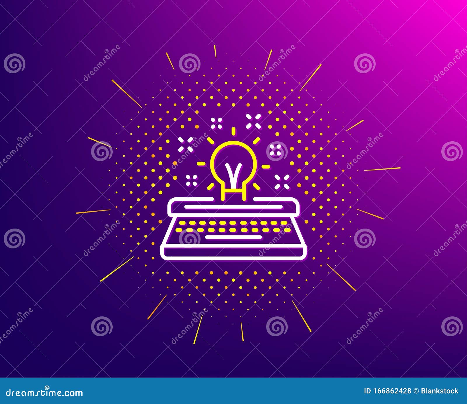 Typewriter Line Icon. Creativity Sign. Vector Stock Vector ...