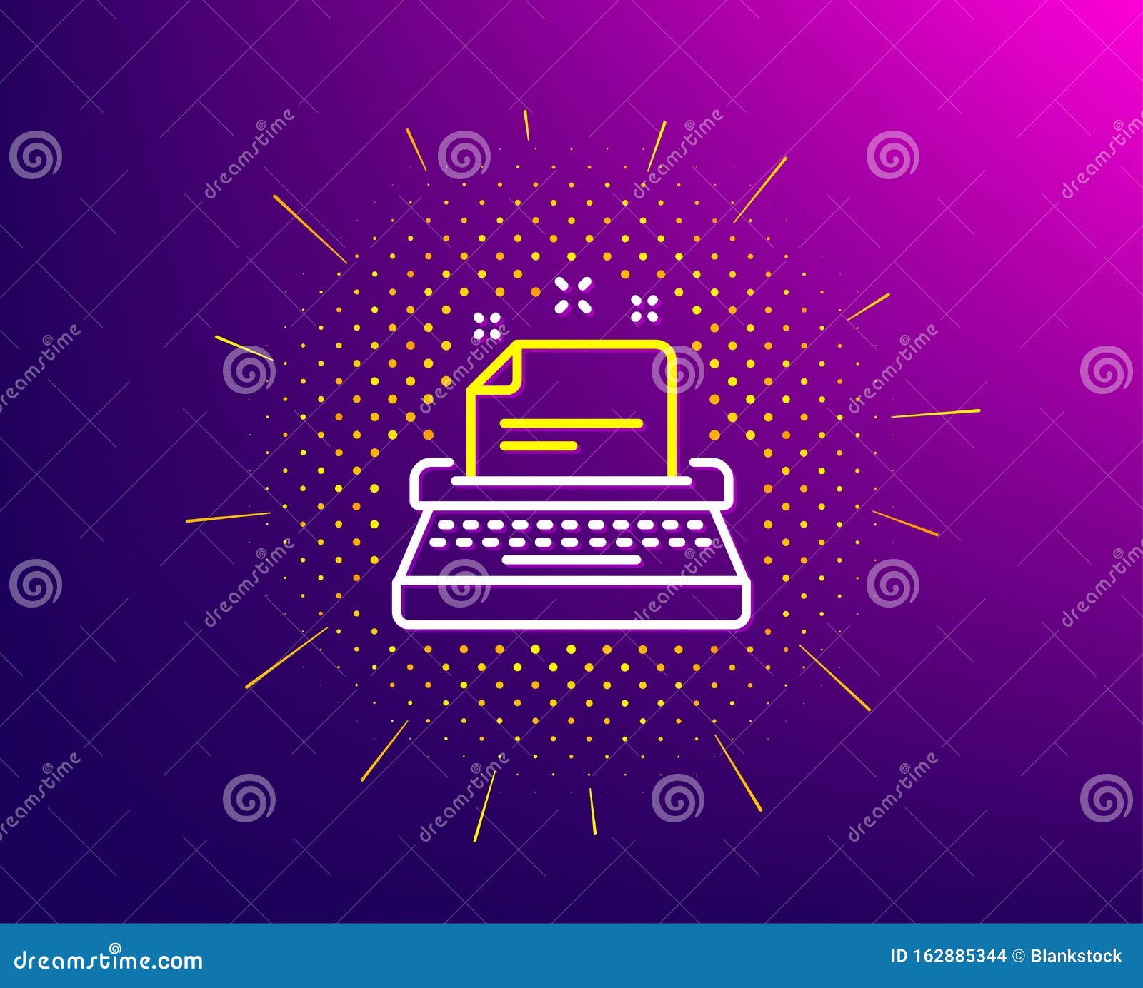 Typewriter Line Icon. Documentation Sign. Vector Stock Vector ...