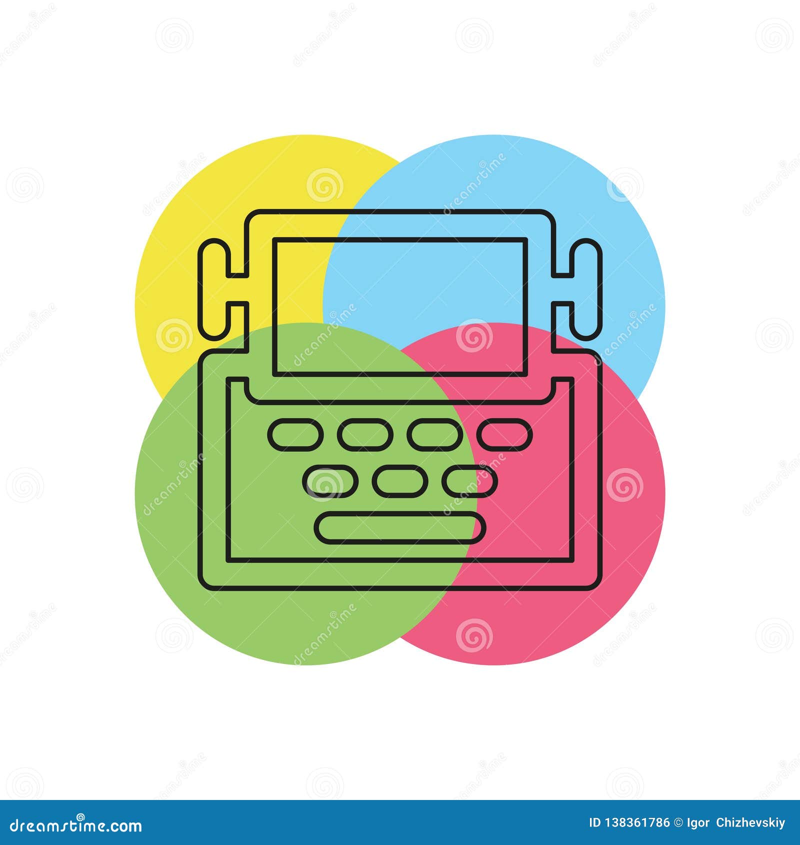Typewriter Machine Icon - Type Letter Machine Stock Vector ...
