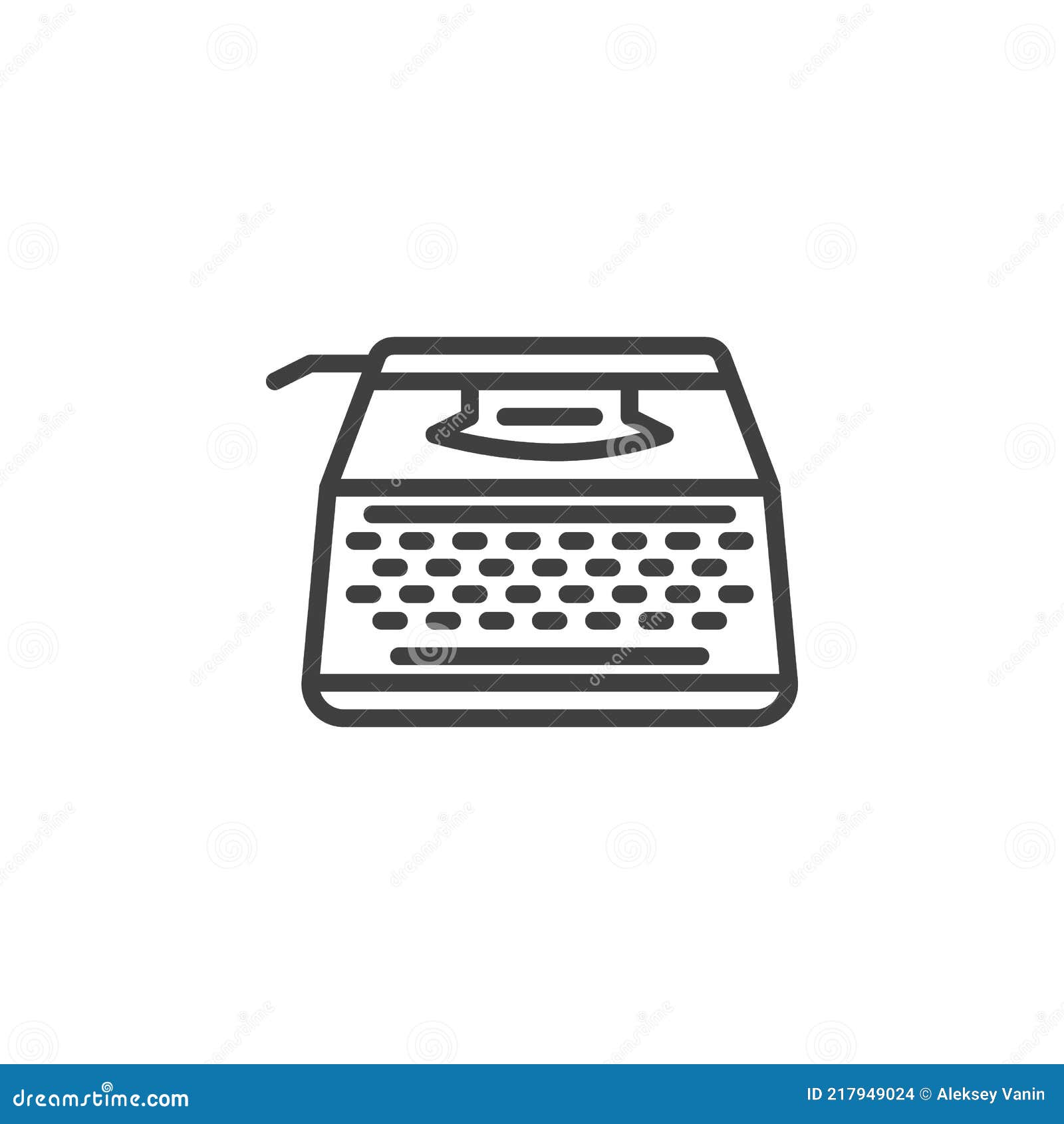 Typewriter Machine Line Icon Stock Vector - Illustration of line ...