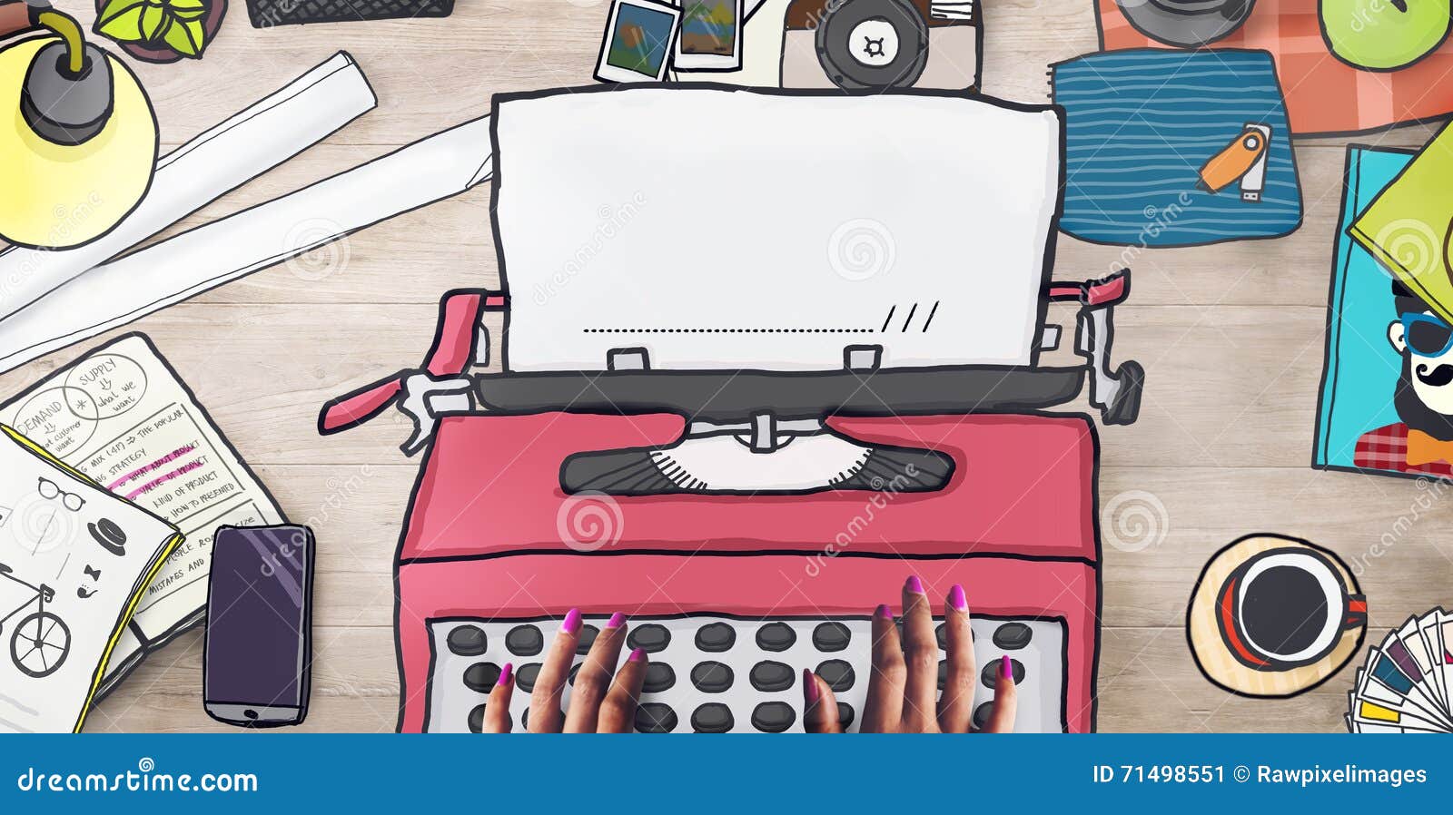 Typewriter Message Machine Retro Keyboard Concept Stock Image - Image ...