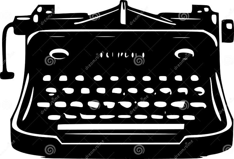 Typewriter - Minimalist and Simple Silhouette - Vector Illustration ...
