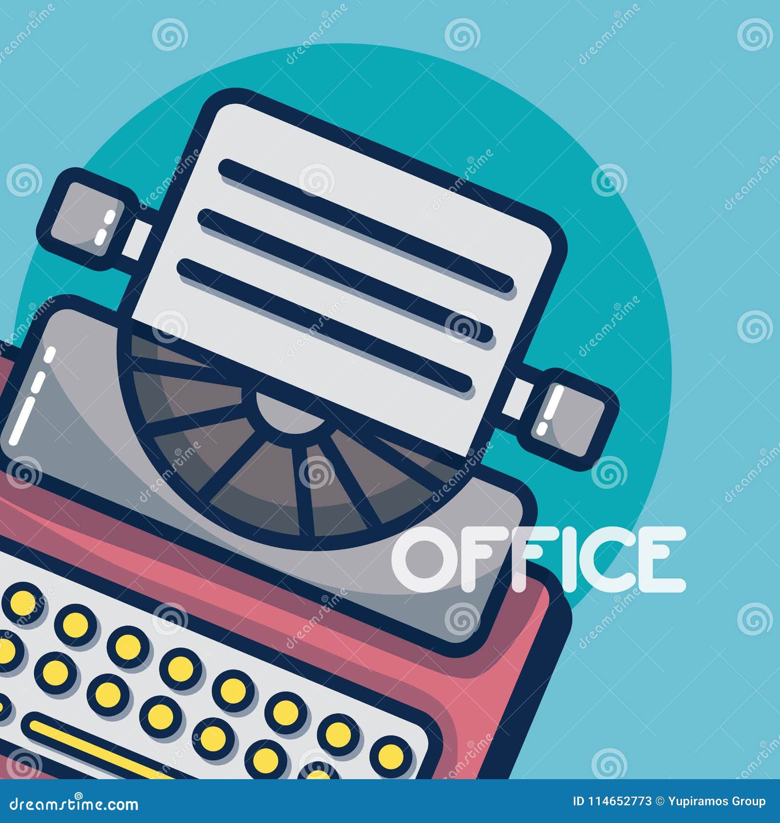 Typewriter office element stock illustration. Illustration of product ...