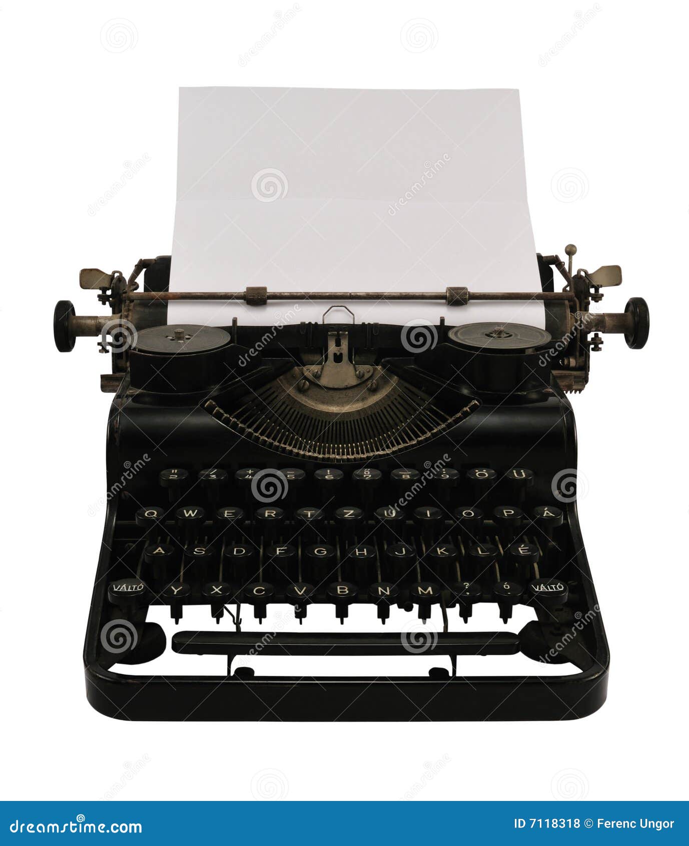 Typewriter with paper stock photo. Image of typewriter - 7118318