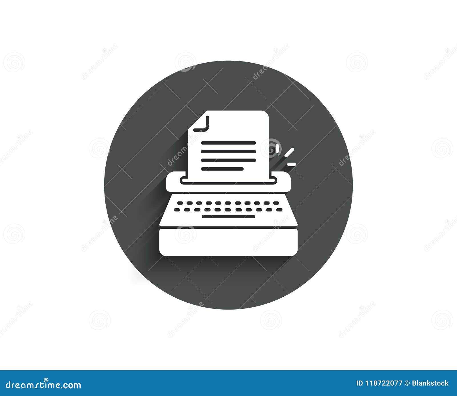 Typewriter Simple Icon. Copywriting Sign Stock Vector - Illustration of ...