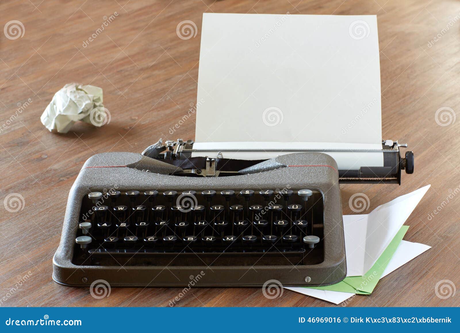 Typewriter on a Table with Letterhead Paper Stock Photo - Image of ...