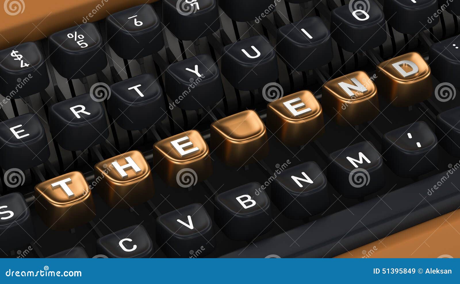 Typewriter text the end stock image. Image of type, final - 51395849