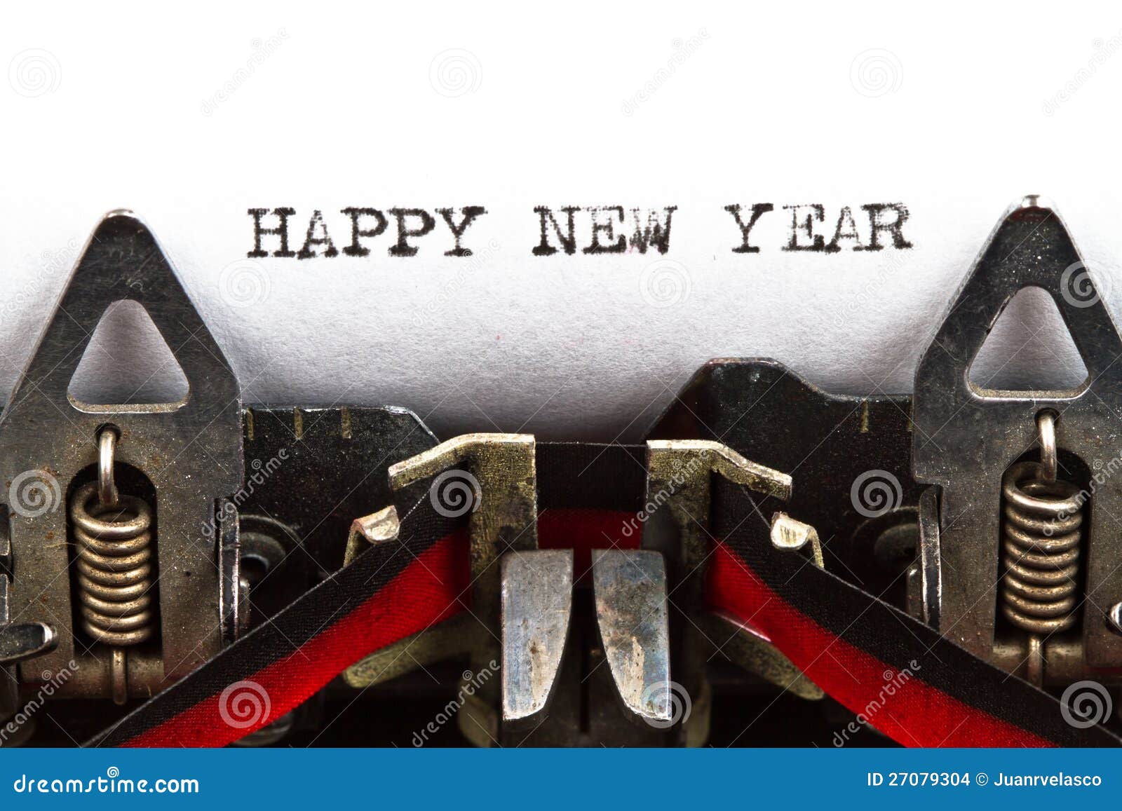 Typewriter with Text Happy New Year Stock Photo - Image of message ...