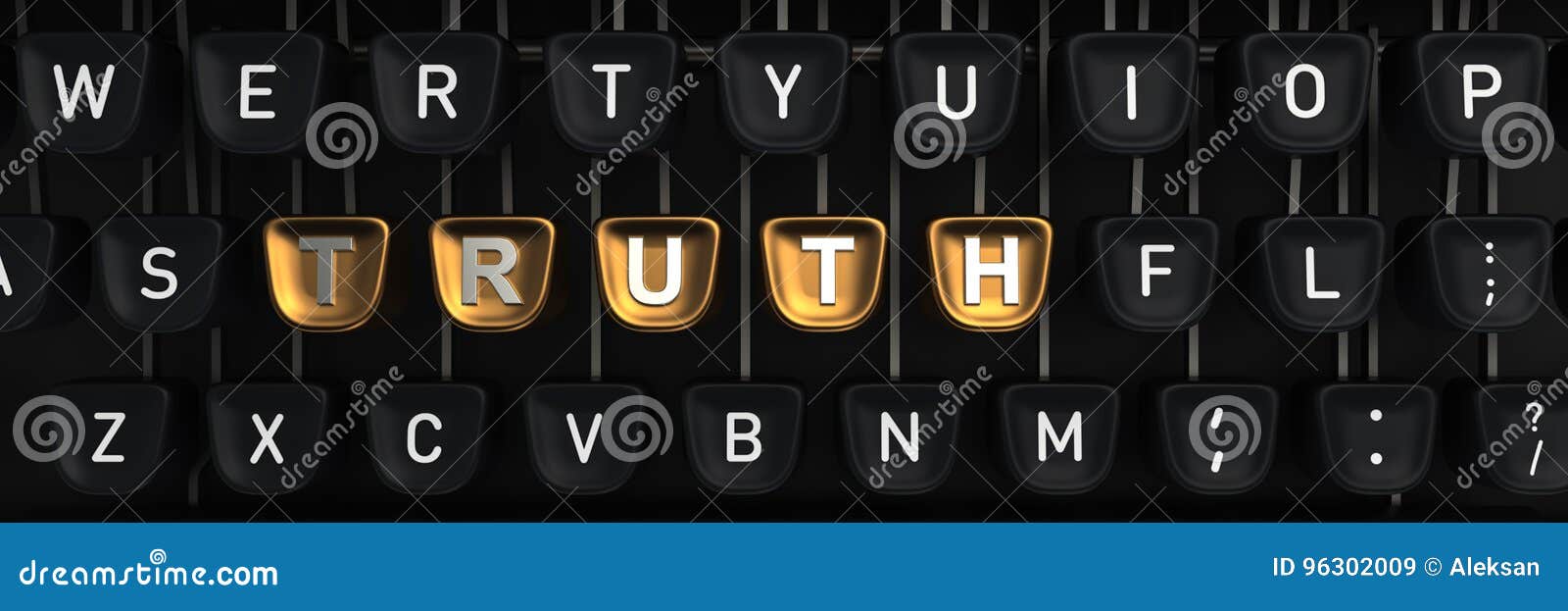 Typewriter with Truth Letters on Buttons Stock Image - Image of ...
