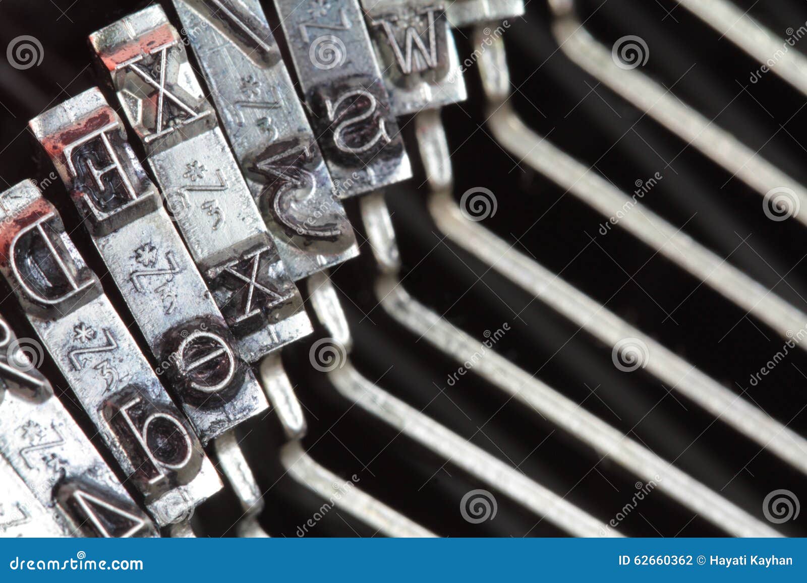 Typewriter Type Bars, Macro Shot Stock Photo - Image of communication ...