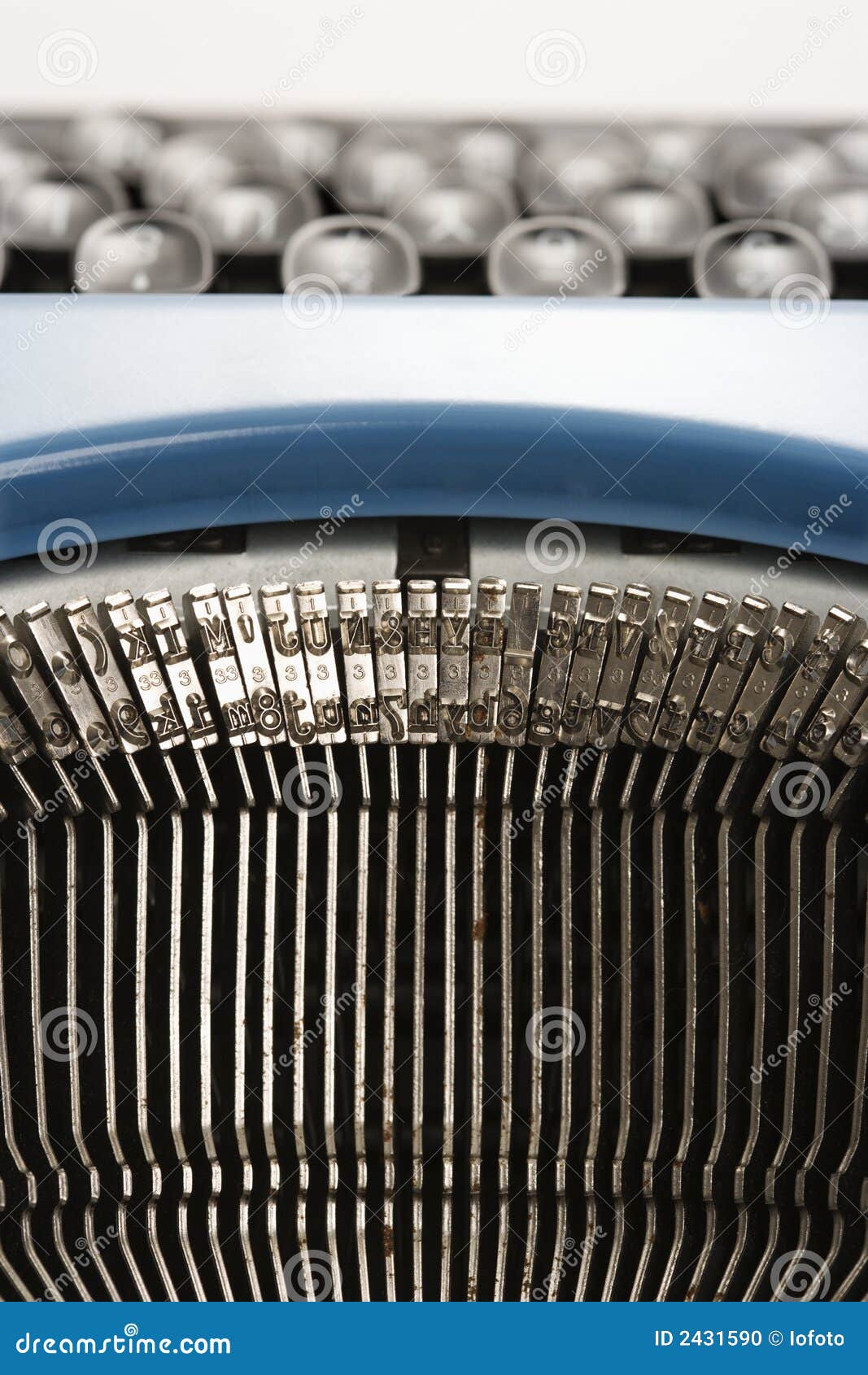 Typewriter typebars. stock photo. Image of colour, still - 2431590
