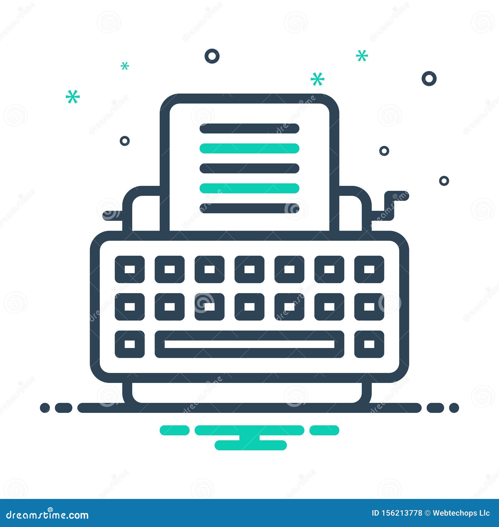 Black Mix Icon for Typewriter, Keys and Type Stock Vector ...