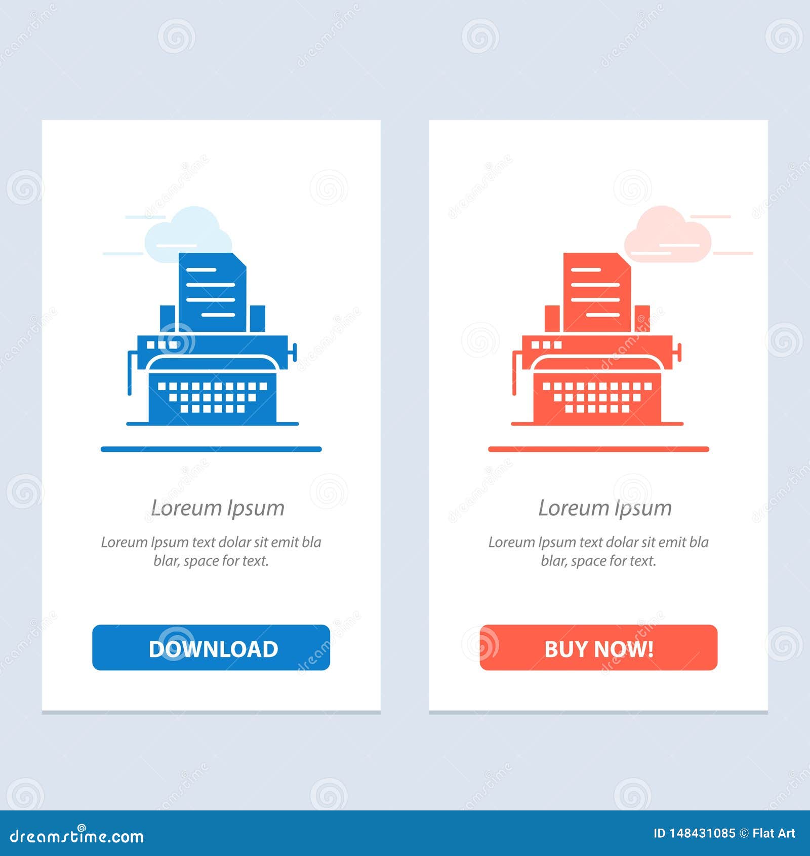 Typewriter, Typing, Document, Publish Blue and Red Download and Buy Now ...