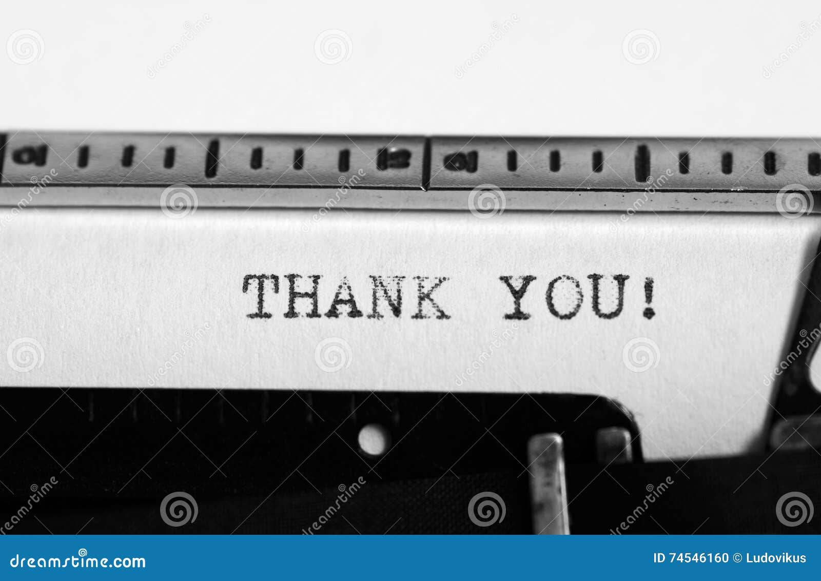 Typewriter. Typing Text: Thank You ! Stock Photo - Image of font, page ...