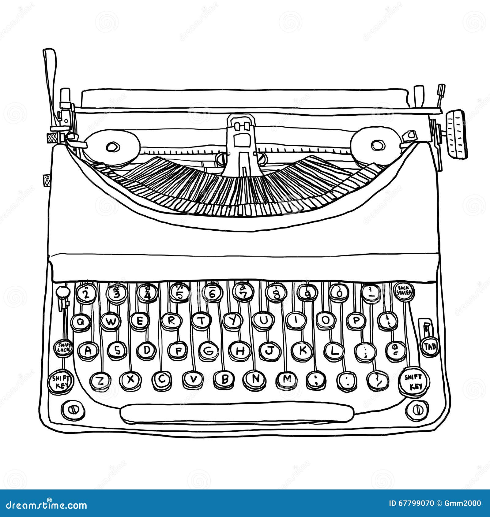Cute Typewriter Drawing