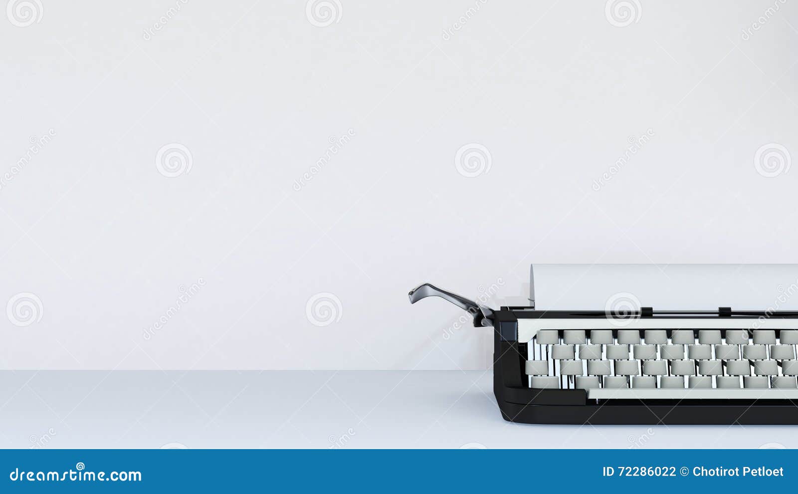 Typewriter on White Background - 3D Rendering Stock Illustration ...