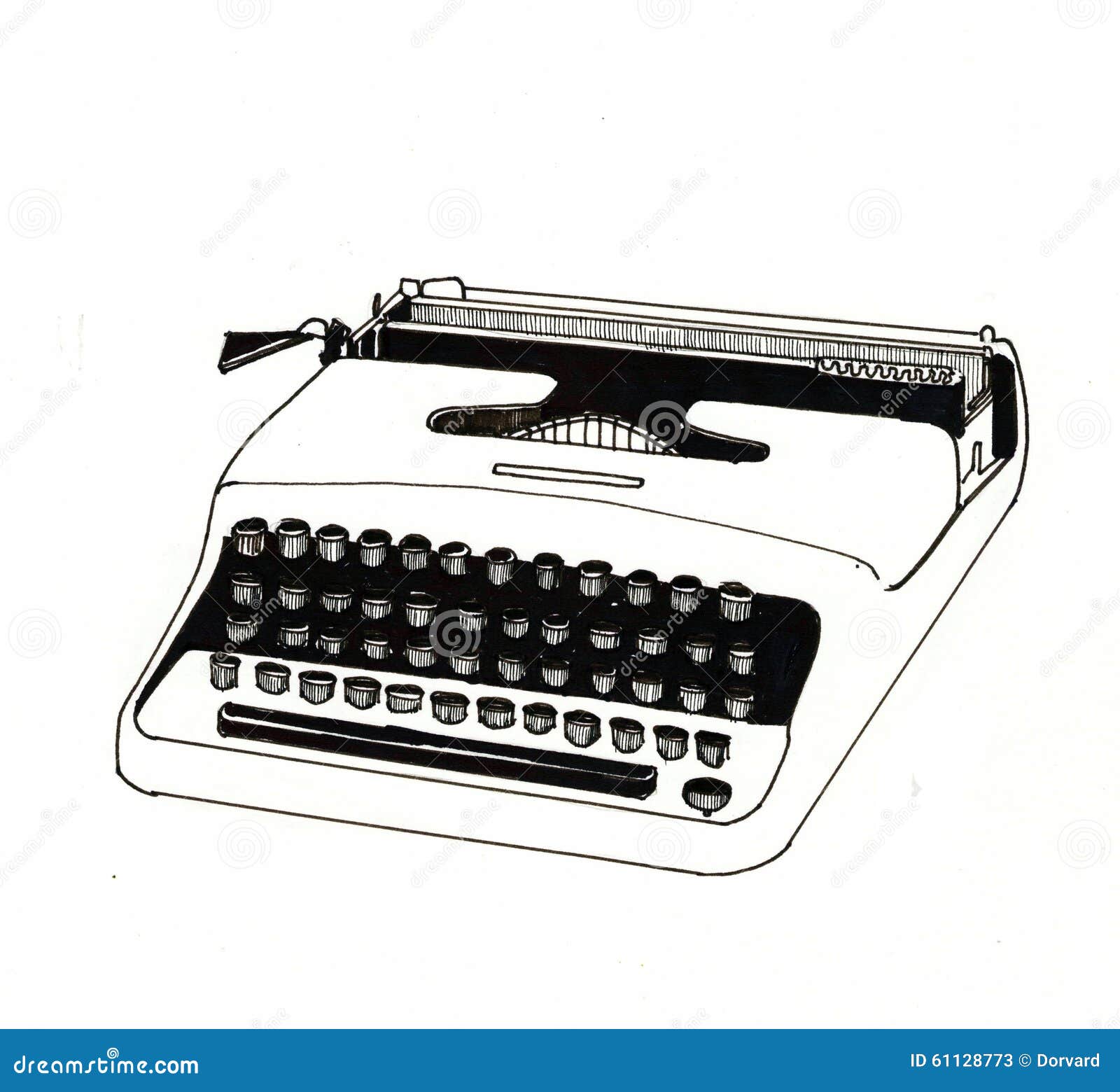Typewriter white stock illustration. Illustration of style - 61128773