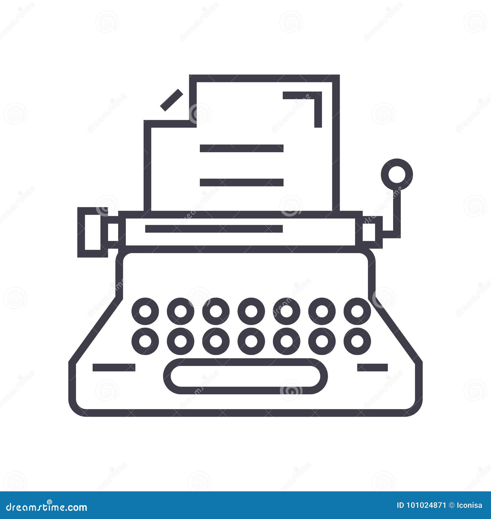 Copywriting Vector Circle Banner Flat Line Icons. Writer Typing Text ...
