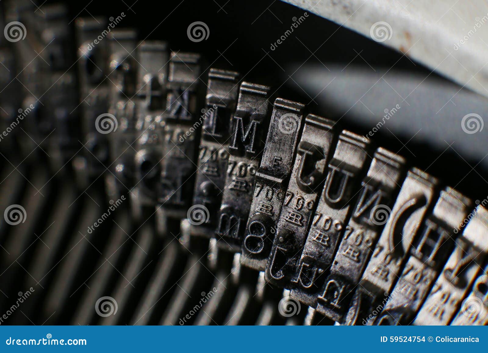 Typewritter Keys, Close-up View Stock Photo - Image of metal, details ...