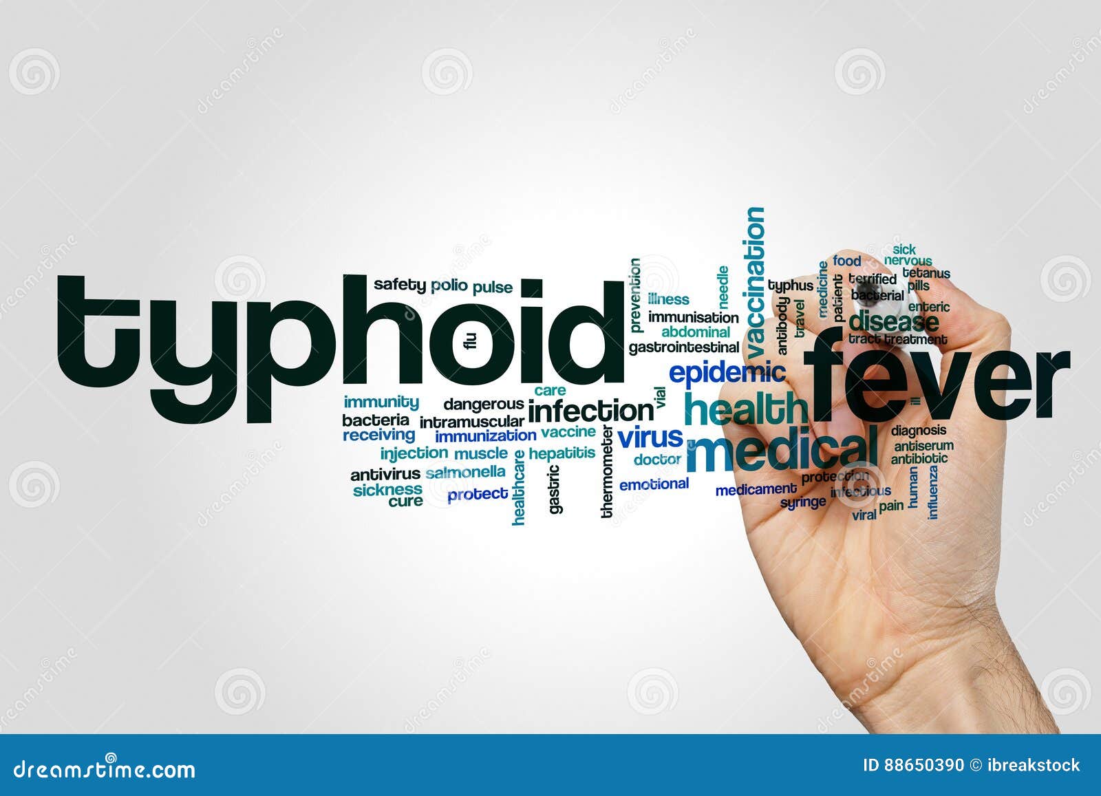Typhoid Fever Word Cloud Concept Stock Photo - Image of health, enteric ...