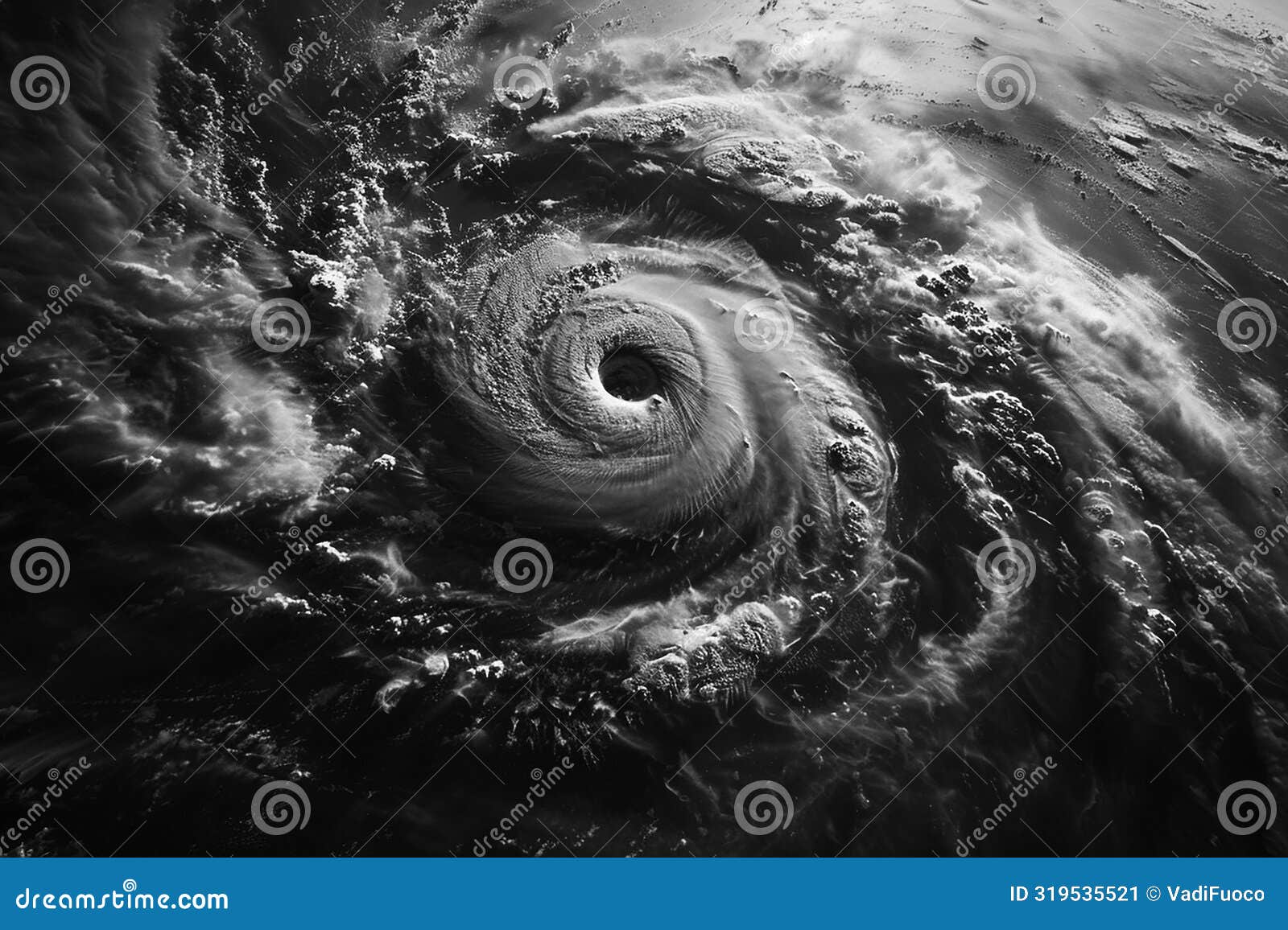 Typhoon, Approaching and Rotating Cyclone, View from Space Stock ...