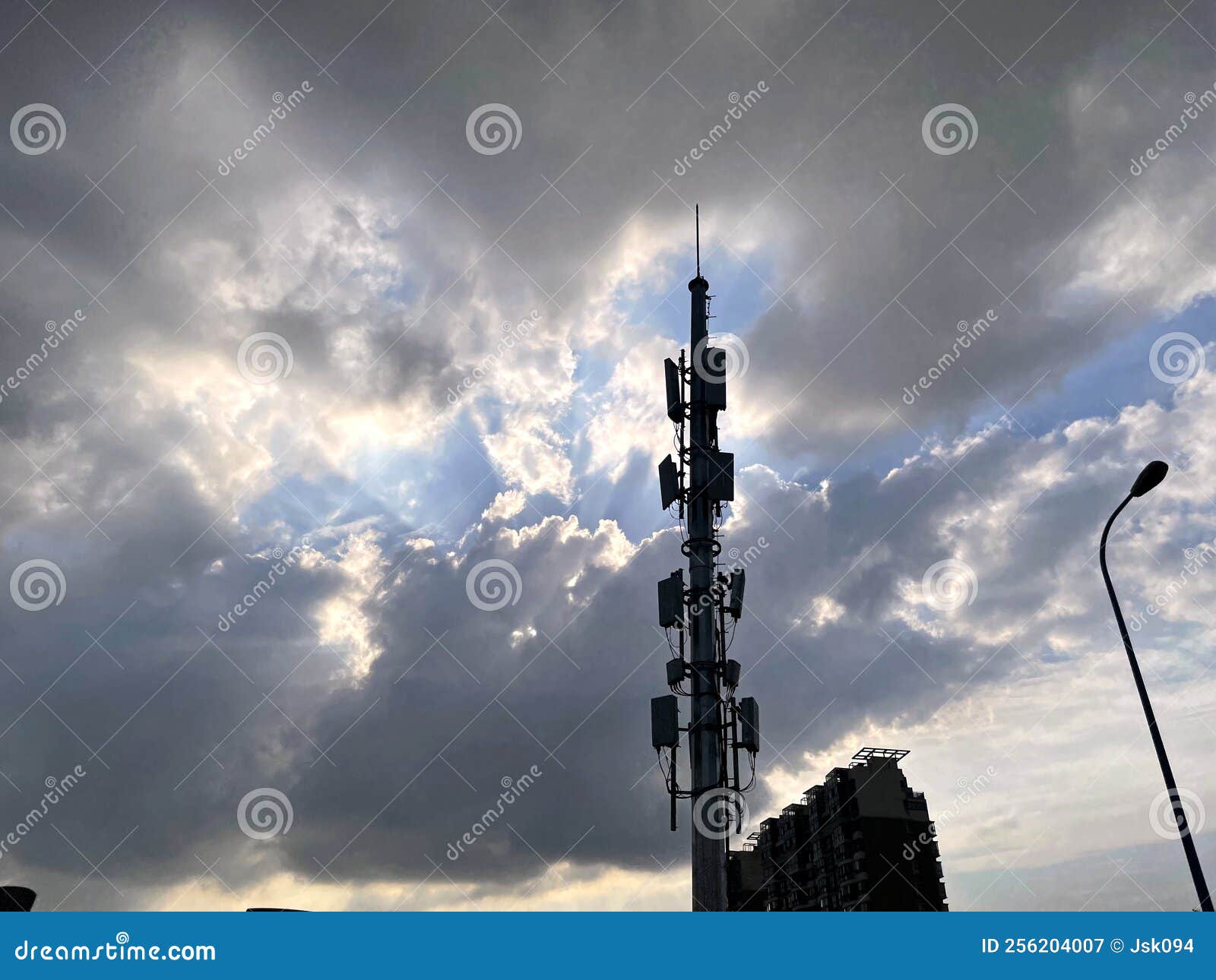Typhoon Clouds with Beautiful Light and Shadow and a Cellular Base ...