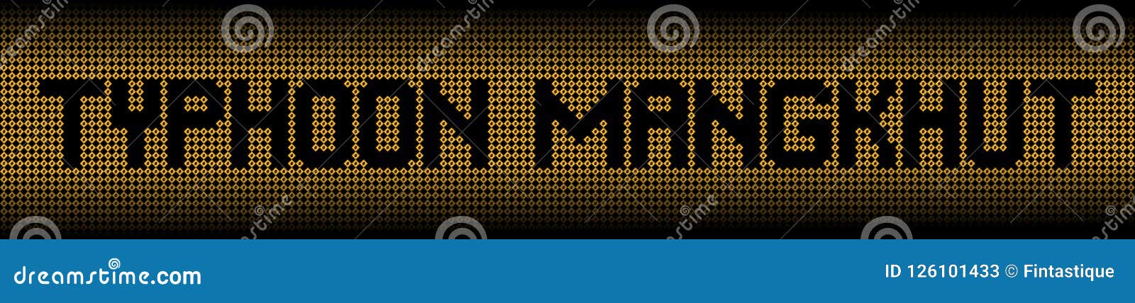 Typhoon Mangkhut Text on Hurricane Signs Illustration Stock ...