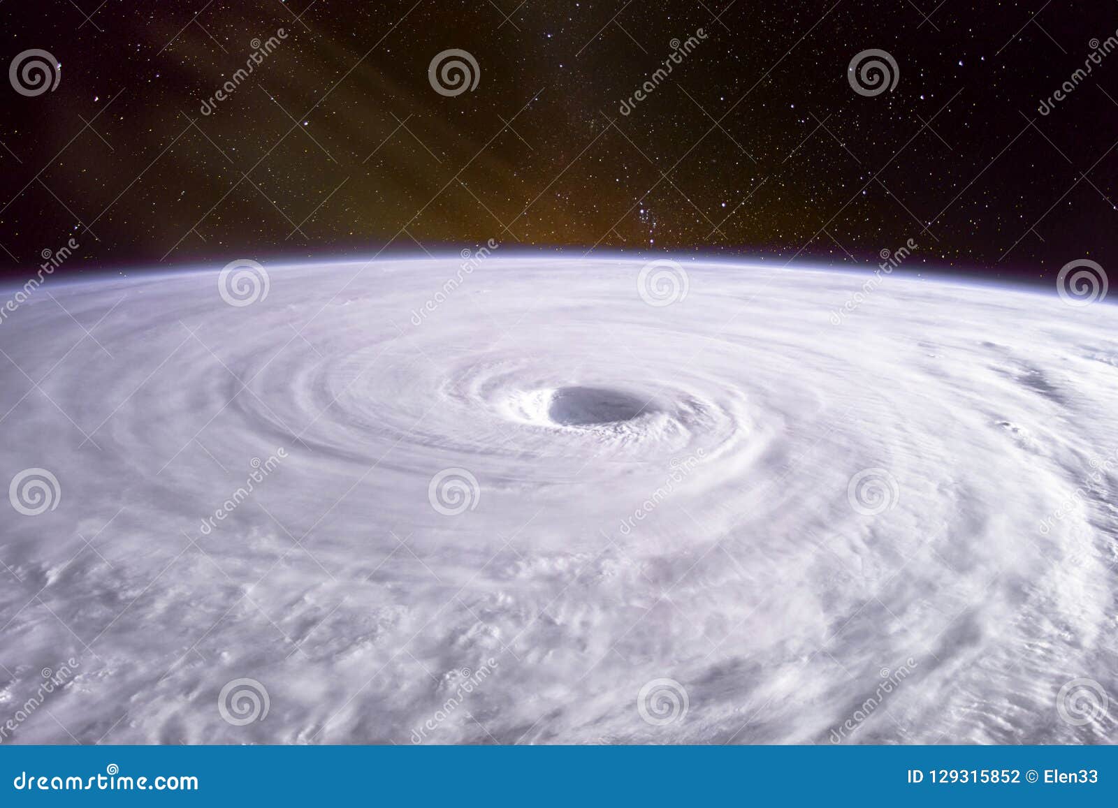 Typhoon. Satellite view stock photo. Image of globe - 129315852