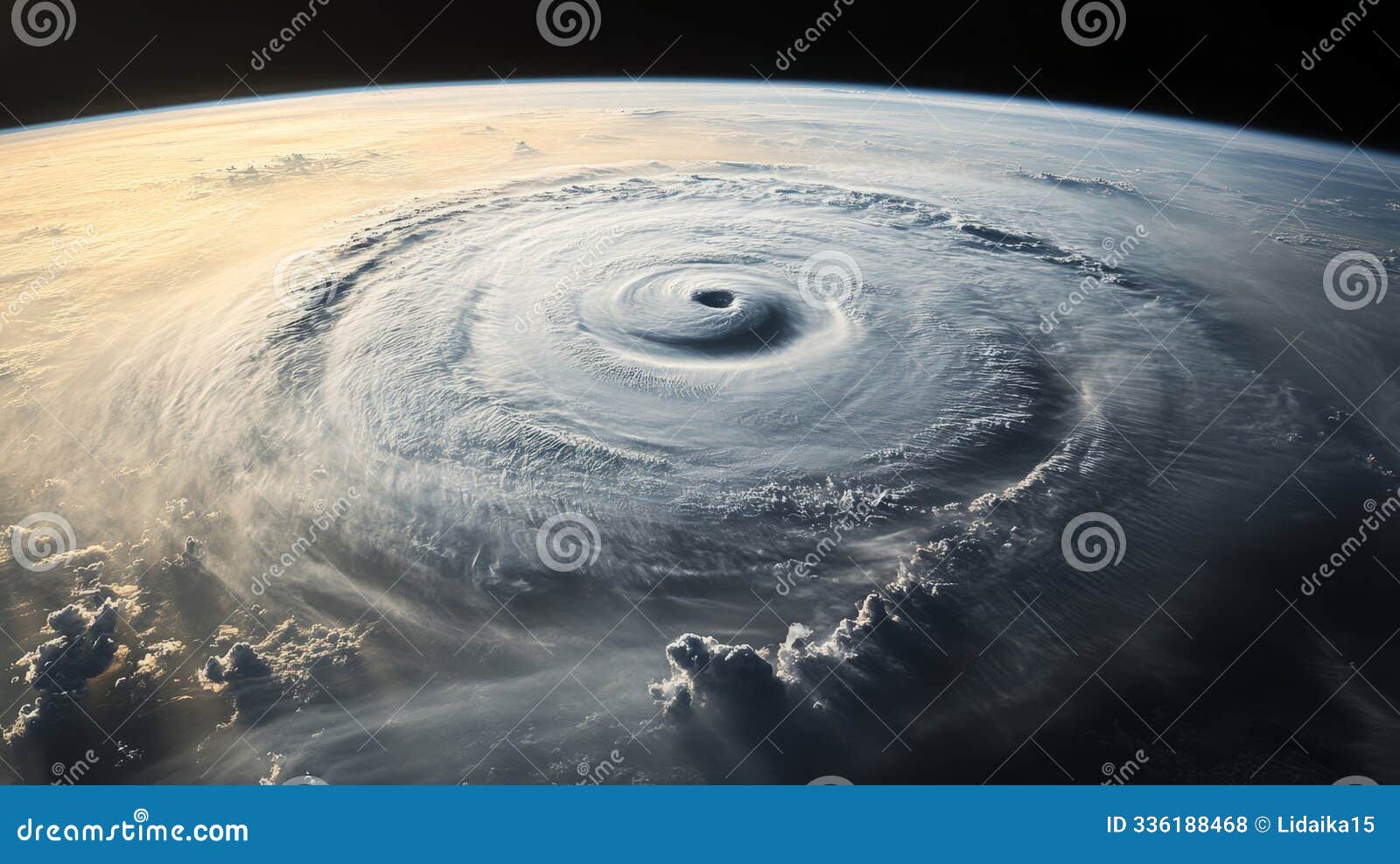 Typhoon Viewed from Outer Space Stock Illustration - Illustration of ...