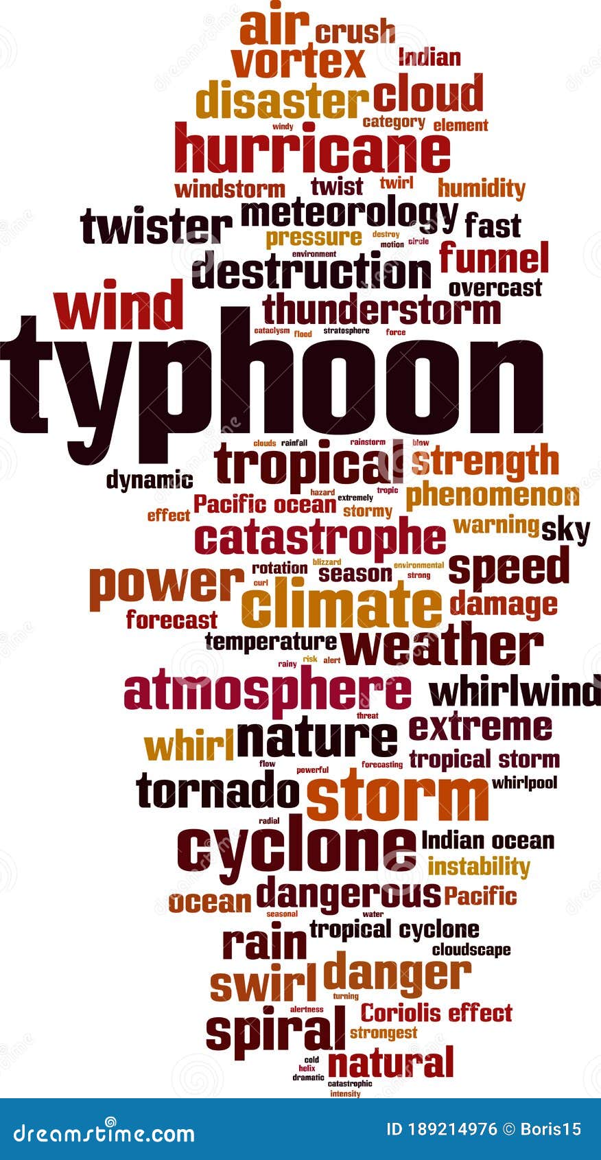 Typhoon word cloud stock vector. Illustration of destruction - 189214976