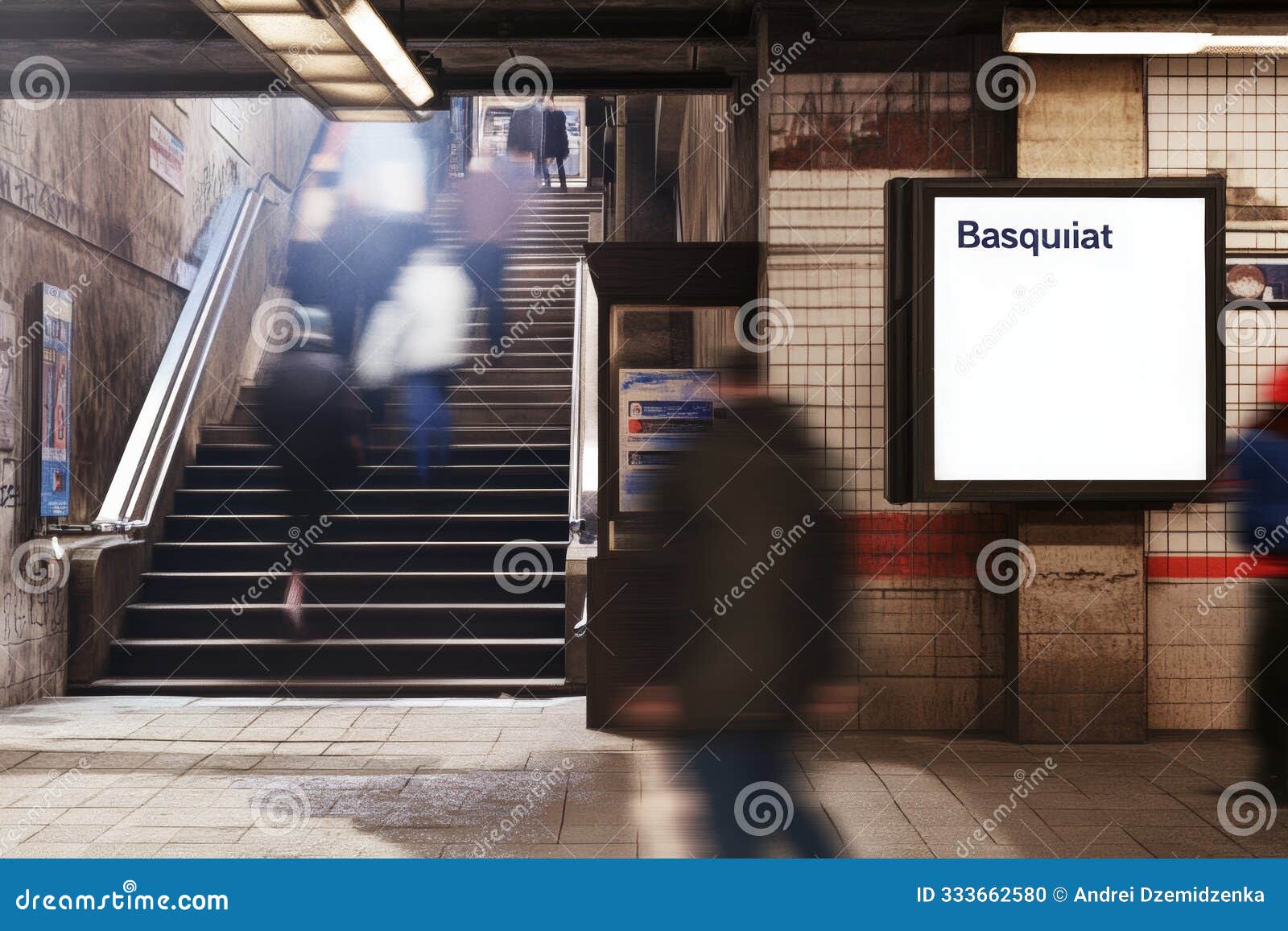 Typical Advertisement Billboard Located in Underground Halls or Subways ...