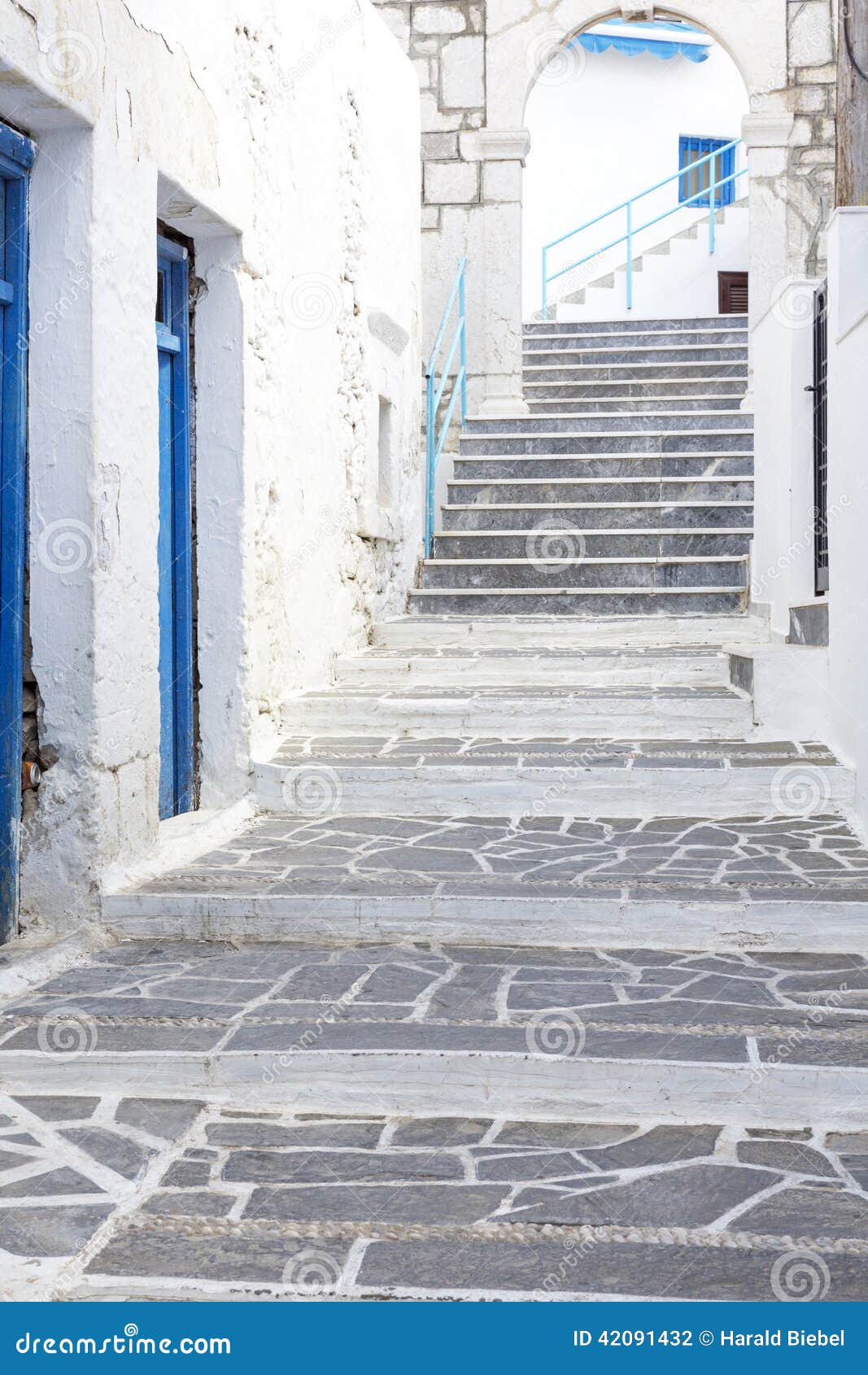 Typical Alley with Steps, Greece Stock Photo - Image of greek, alley ...